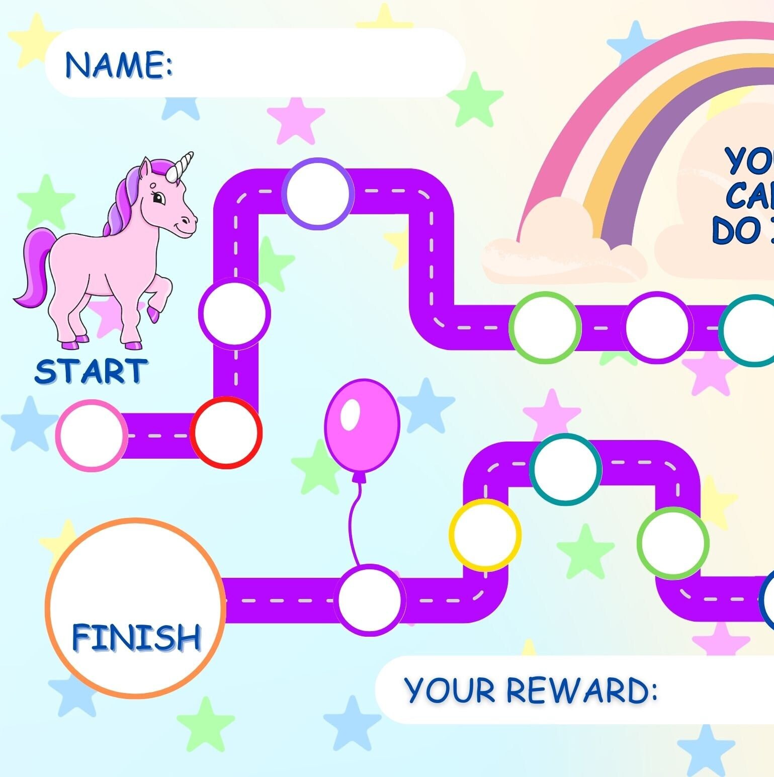 Printable Kids Reward Chart, Unicorn Girls Daily Chore Charts, Kids ...