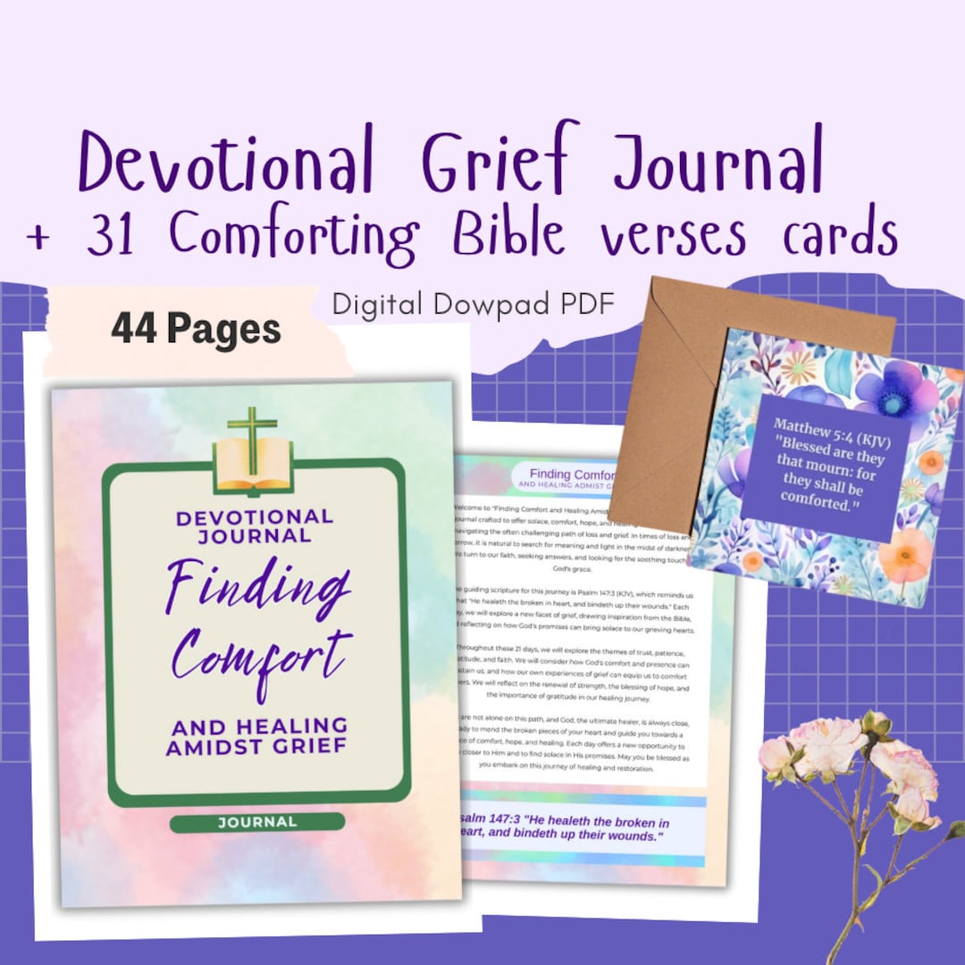 Faith Based Grief Workbook, Devotional Grief Journal, Loss Therapy ...