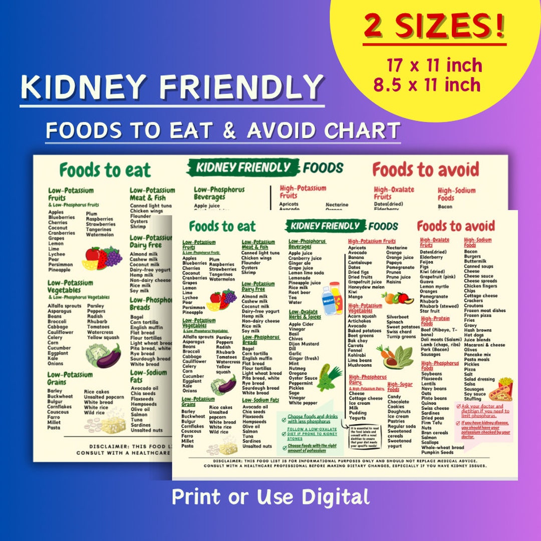 Kidney Friendly Food List, Kidney Awareness, Kidney Diet List, Low ...