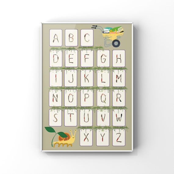 Phonetic Nature Alphabet Cards Insect Bug Alphabet Poster - Etsy