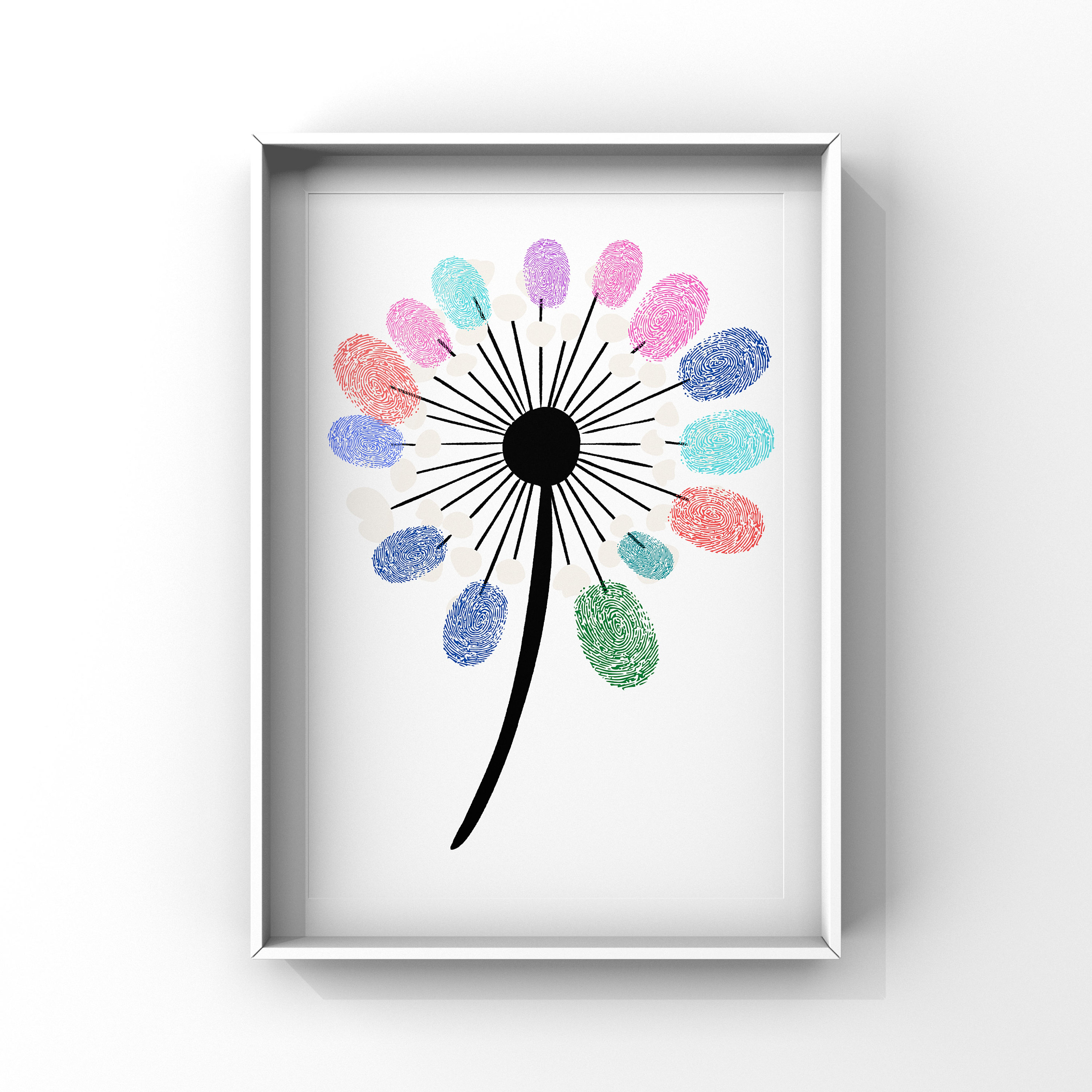 Dandelion Fingerprint Art Teacher Class Gift Fingerprint - Etsy