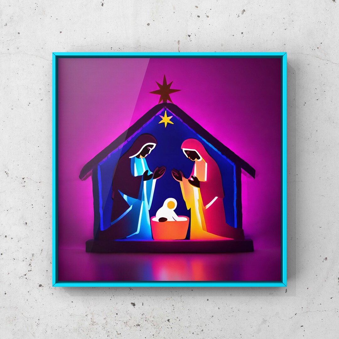 Printable Nativity Scene, Christmas Wall Decor, Christian Wall Art ...