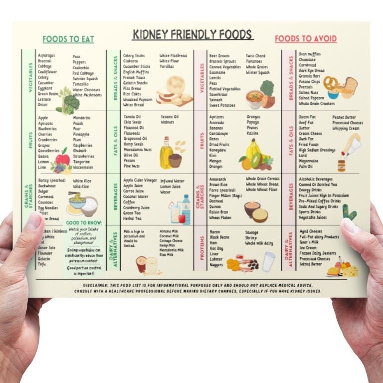 Fridge Grocery List Magnet Magnetic Kidney Friendly Food List - Low ...