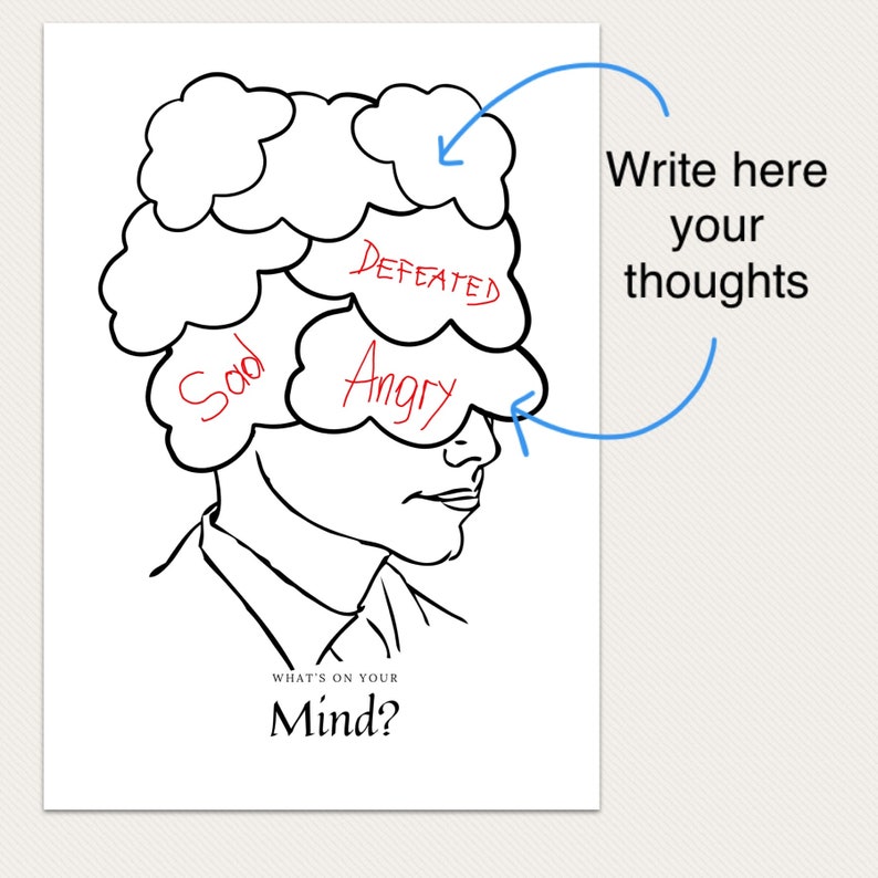What's on Your Mind Worksheet: Art Therapy Template (PDF) - Etsy