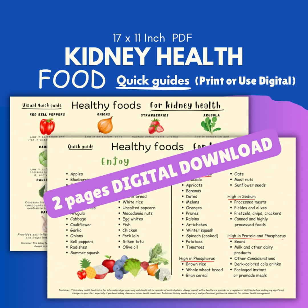 Kidney Friendly Food List, Kidney Awareness, Kidney Diet List, Low ...