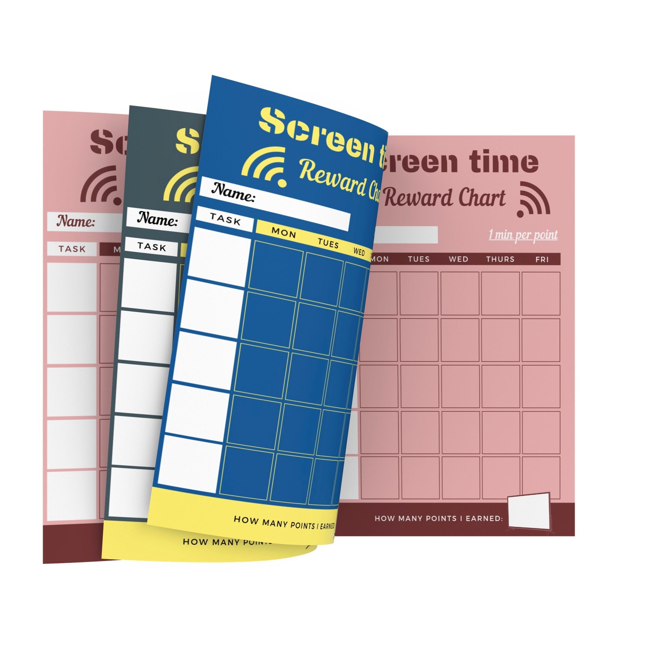 Screen Time Printable Reward Chart Digital Use, Screen Time Chore ...
