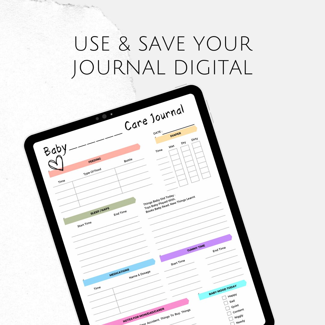 Baby Daily Log, Infant Daily Report, Newborn Baby Care Tracking Log ...