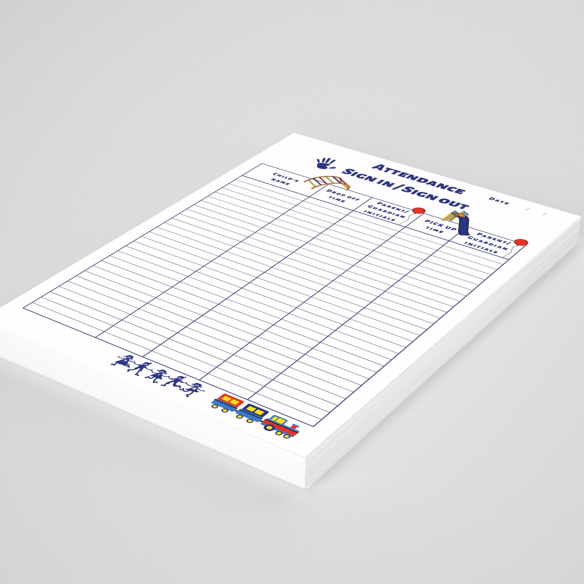 Attendance Kids Sign in Sign Out Pdf US Letter and A4, Use as Print or ...