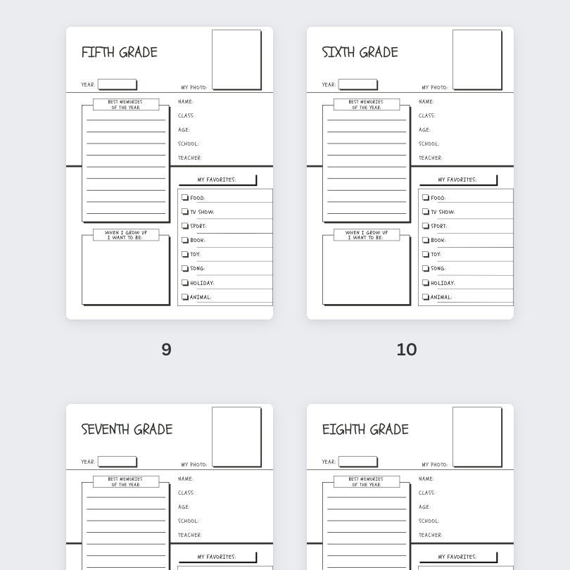 School Memory Journal: Printable Kids Keepsake (A4, A5, US Letter) - Etsy