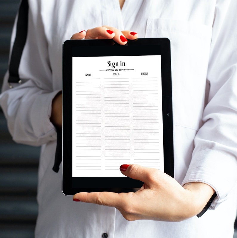 Client Sign in Sheet Download, Sign in Sheet Template, Contact Details ...