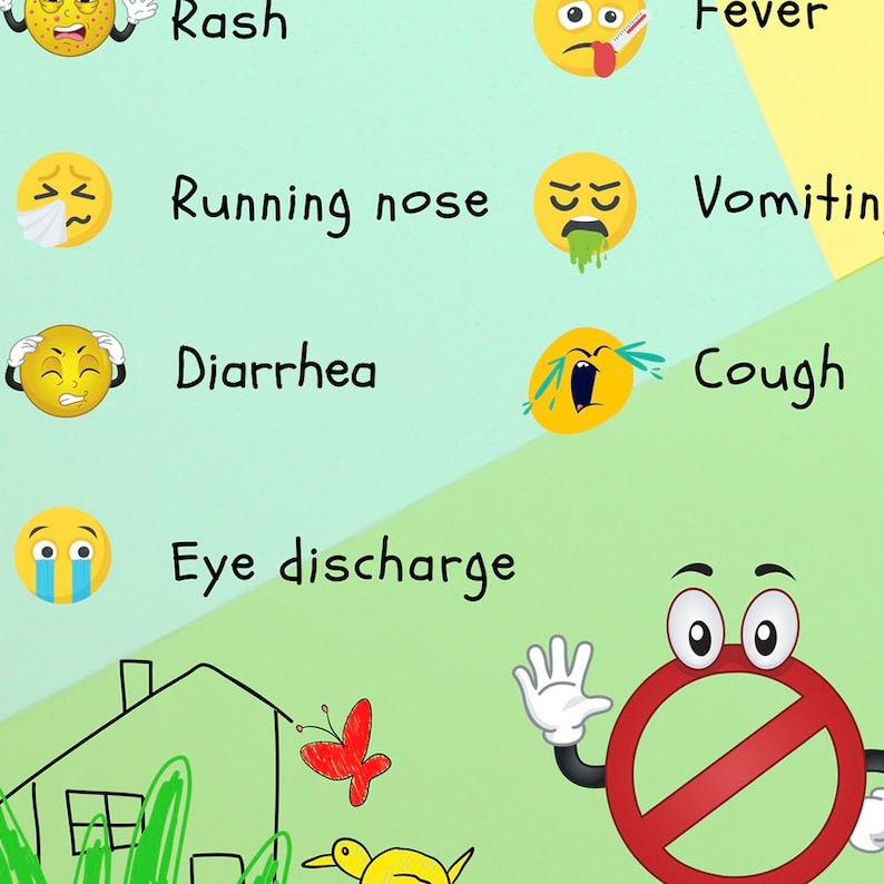 Daycare Sick Policy Poster, Daycare Rules on Sickness, Illness ... Daycare Sick Policy Poster, Daycare Rules on Sickness, Illness ...
