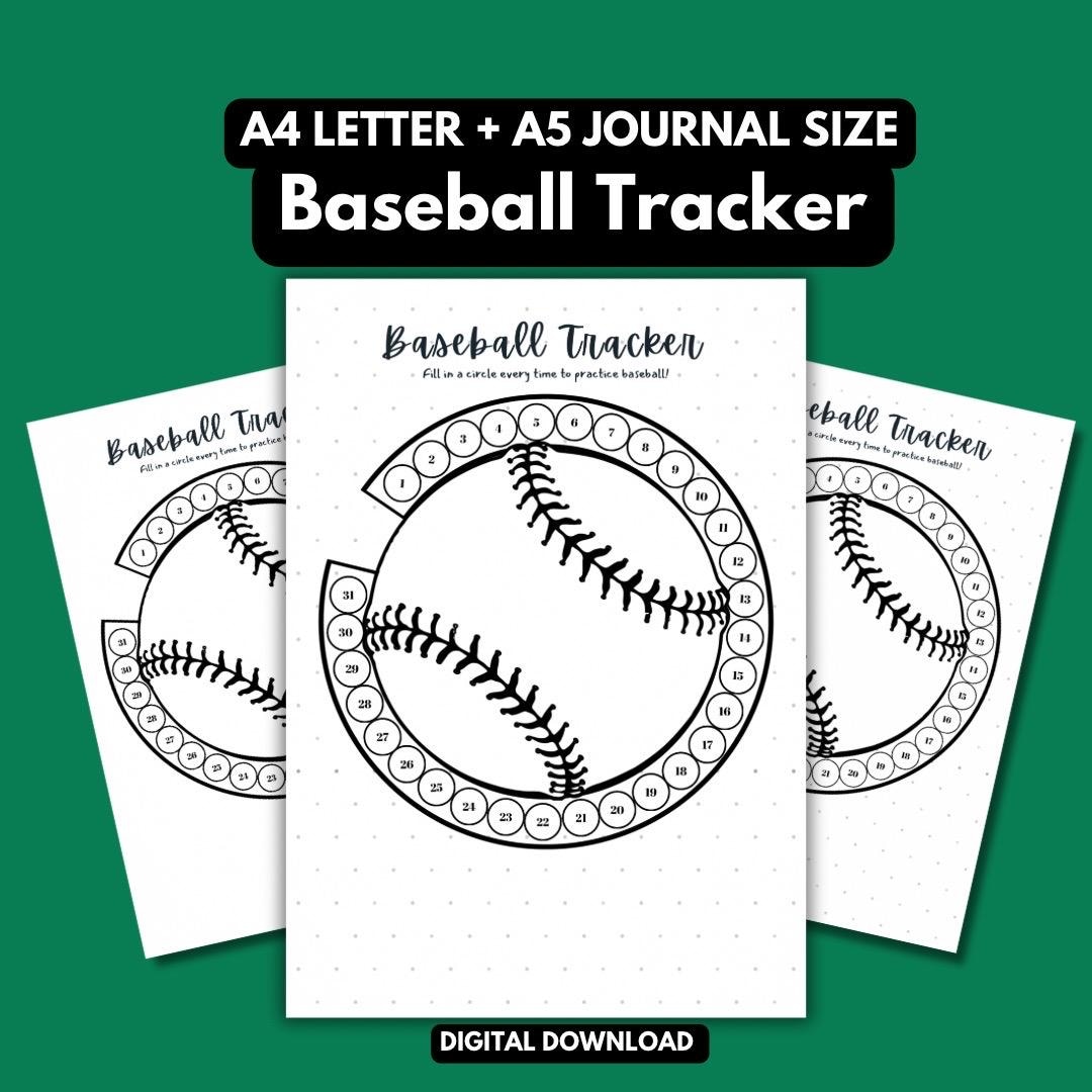 Baseball Practice Tracker: 30-day Challenge (digital Download) - Etsy