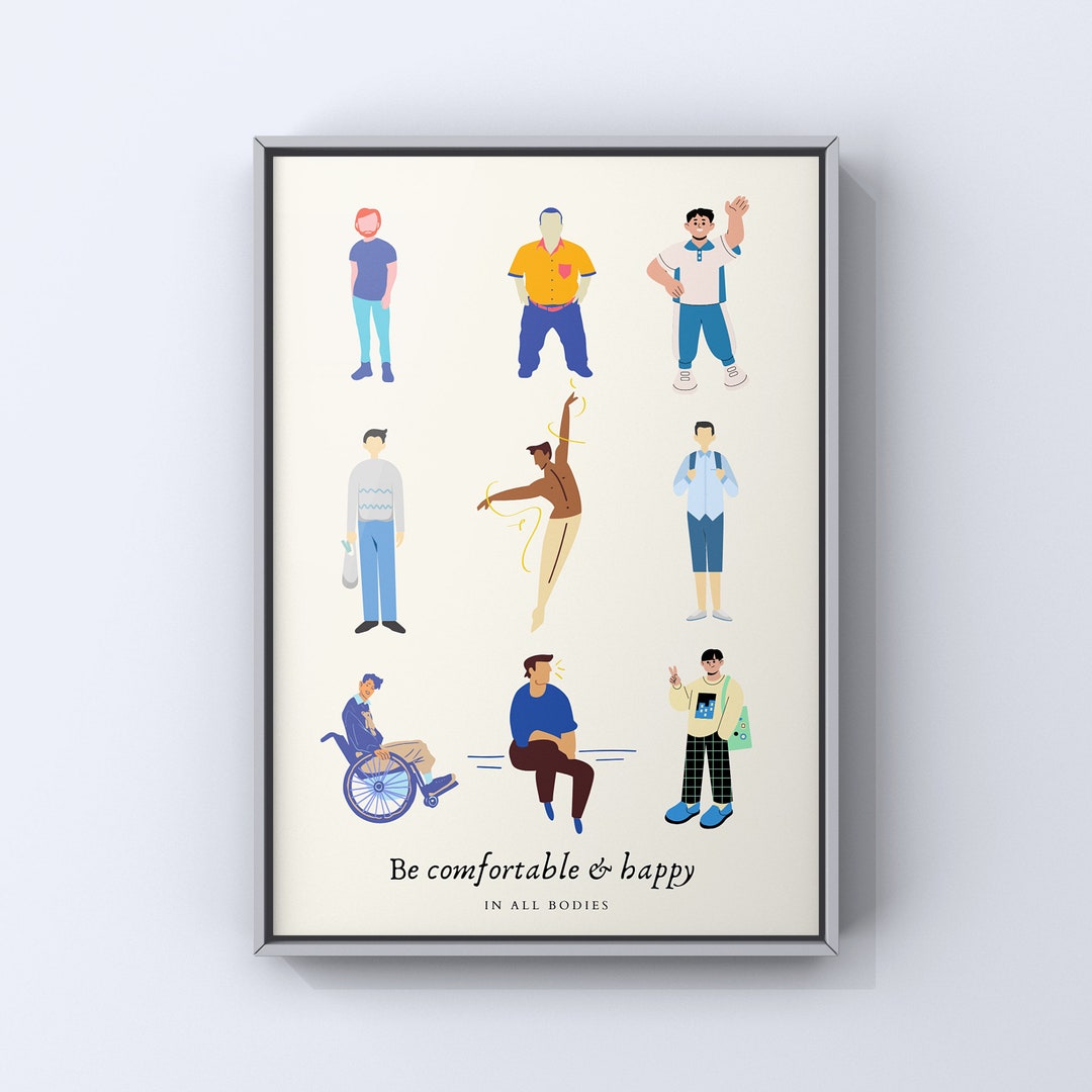 Male Body Positive Positivity Art Therapy Counseling Office ...