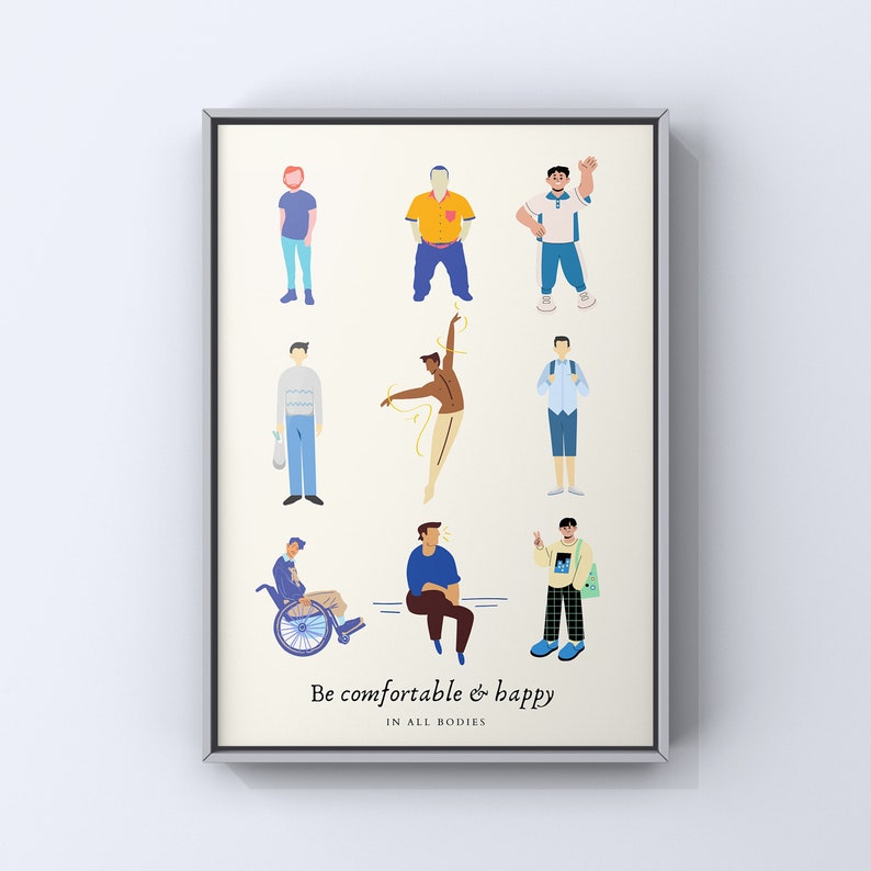 Male Body Positive Positivity Art Therapy Counseling Office - Etsy