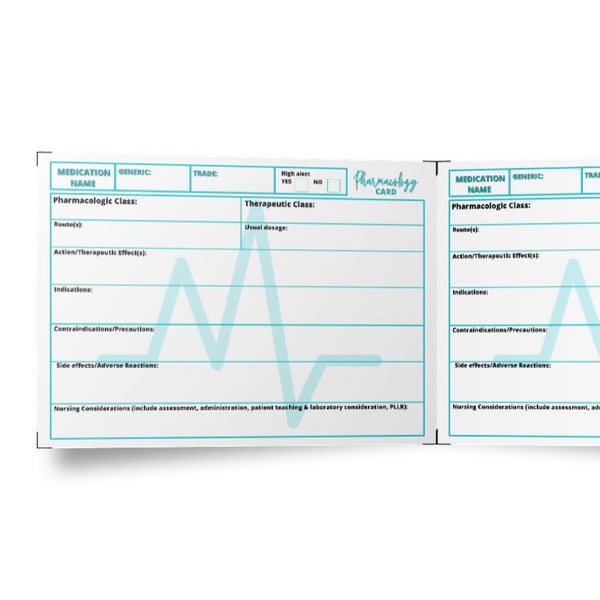 Nursing Drug Cards - Etsy