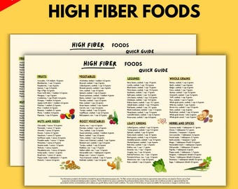 High Fiber Foods List, High Fiber Food Chart, Fiber Foods Guide, High ...