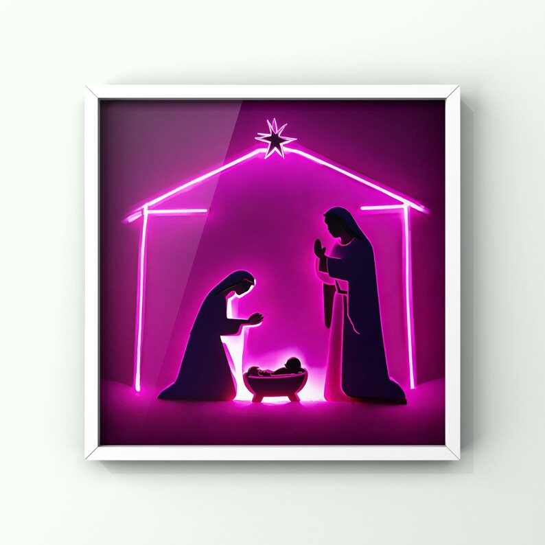 Printable Nativity Scene, Christmas Wall Decor, Christian Wall Art ...
