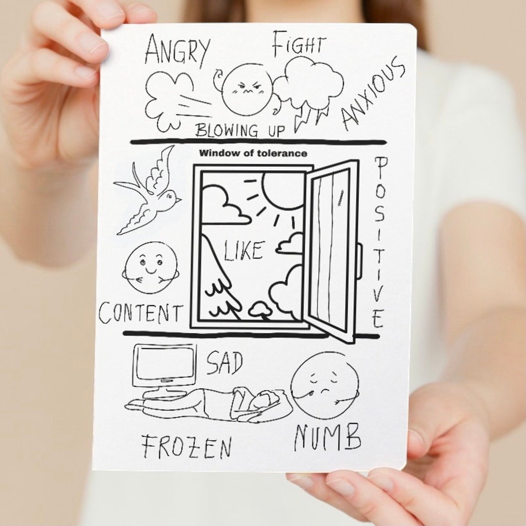 Window of Tolerance Coloring Page: Self Regulation Activity (PDF, PNG ...