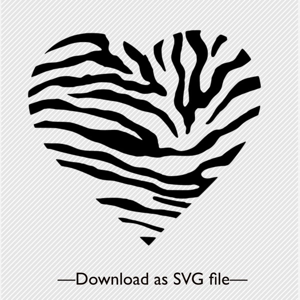 Zebra Print Heart - Etsy