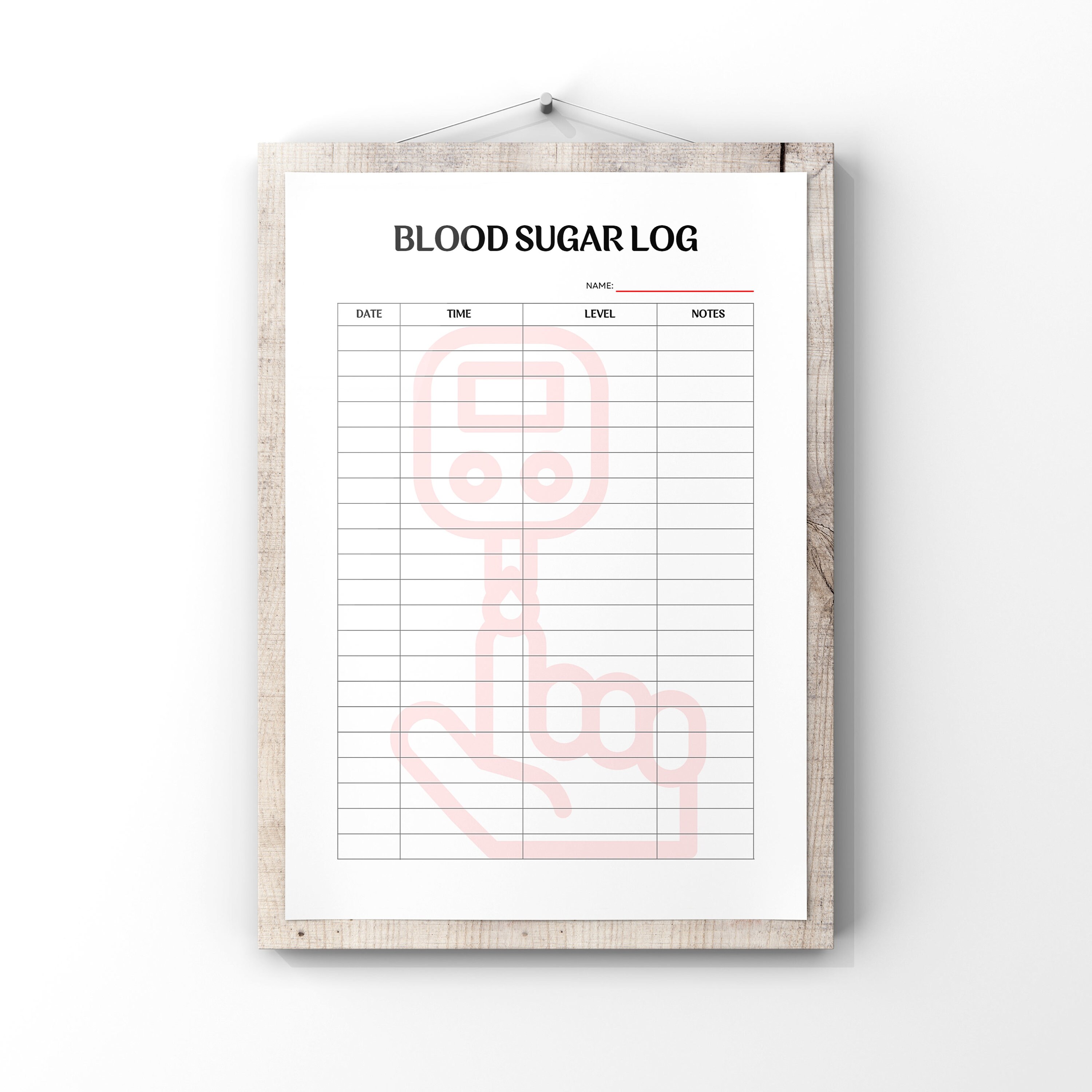 Blood Sugar Log Digital Diabetic Tracker Diabetes Tracker - Etsy