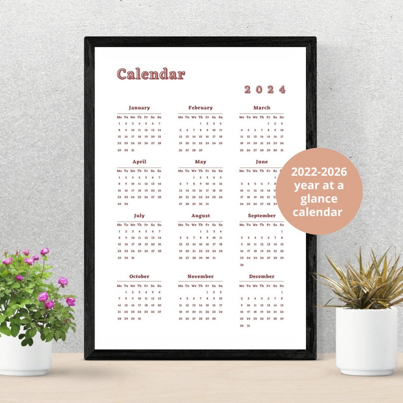 2023 At A Glance Pocket Calendar 2023 2024 A5 Calendar 2023 Etsy