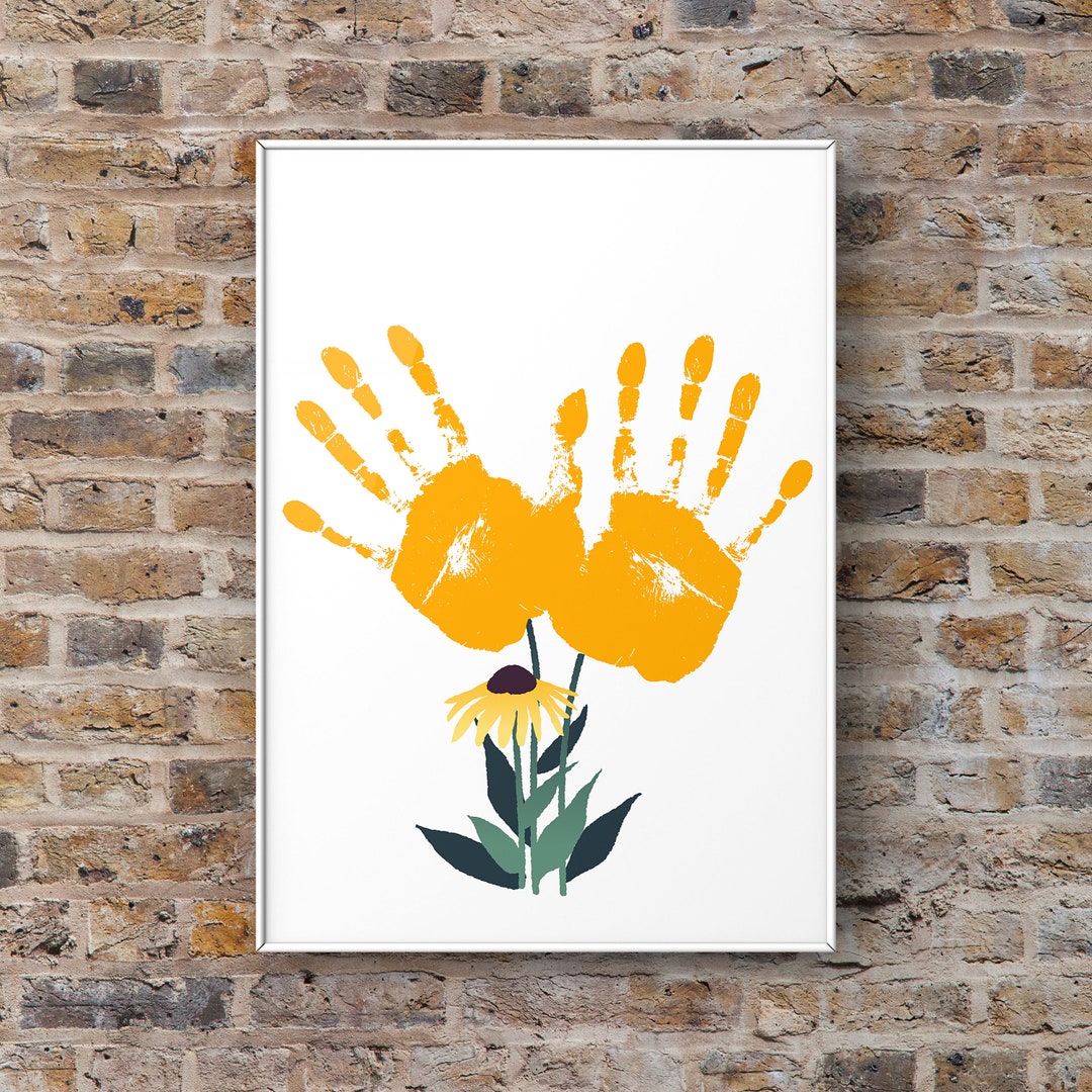 Sunflowers Handprint Art, Sunshine Craft Gift Sun Flower Keepsake DIY ...