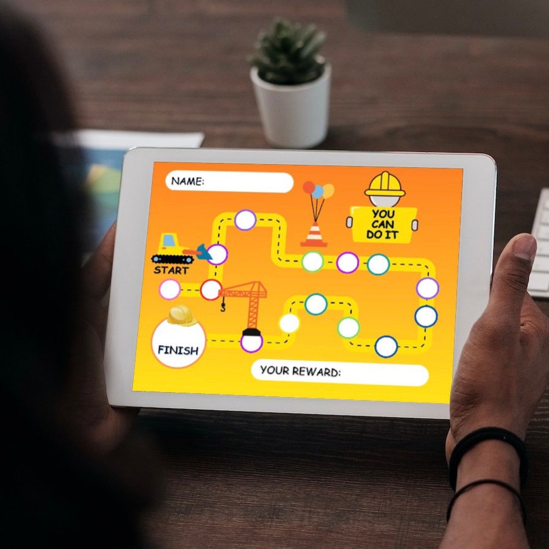 Printable Kids Reward Chart, Constructions Trucks Daily Chore Charts ...