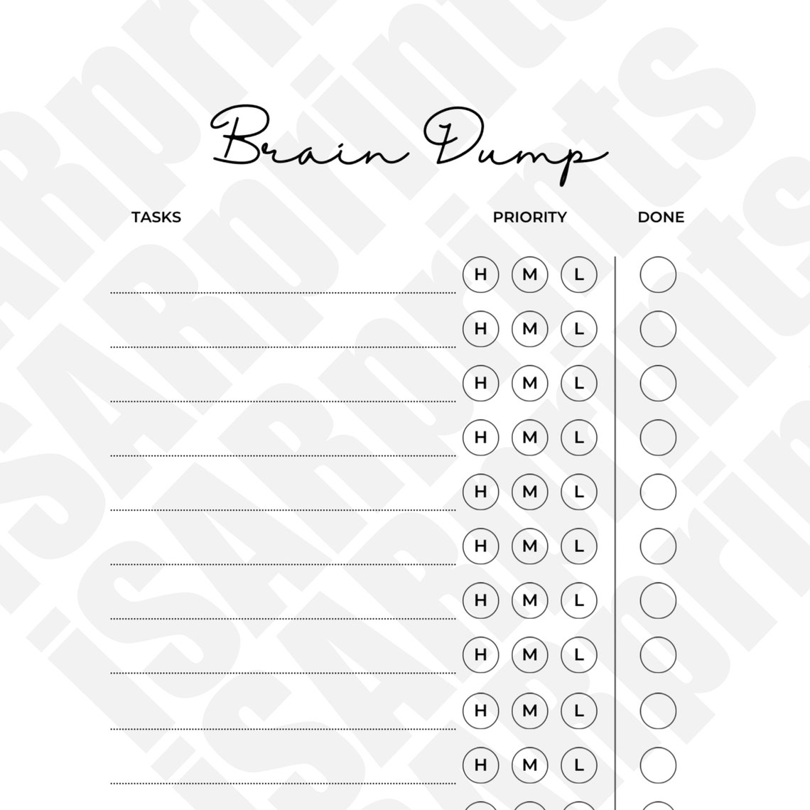 Brain Dump Planner ADHD Planner Printable ADHD Journal - Etsy