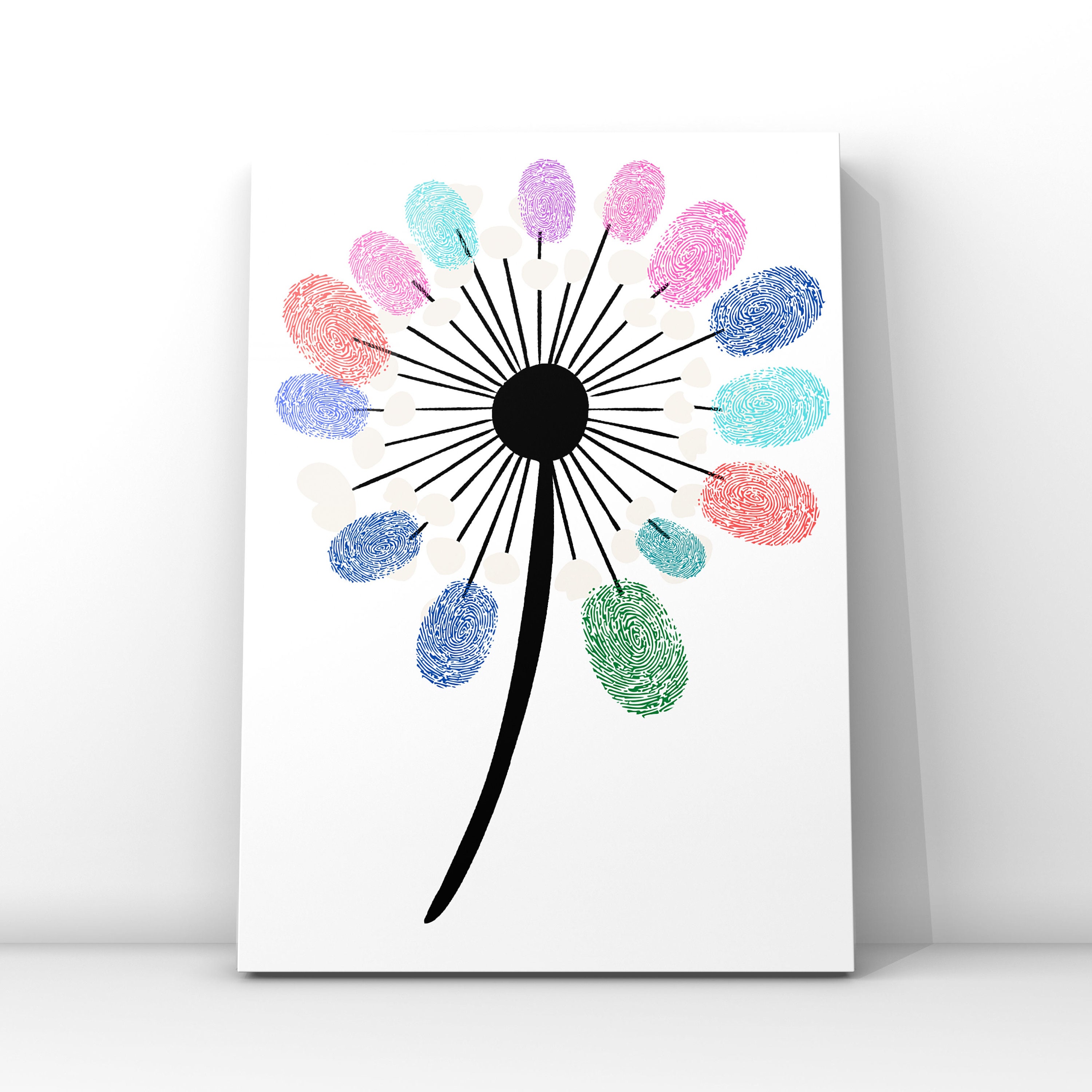 Dandelion Fingerprint Art Teacher Class Gift Fingerprint - Etsy