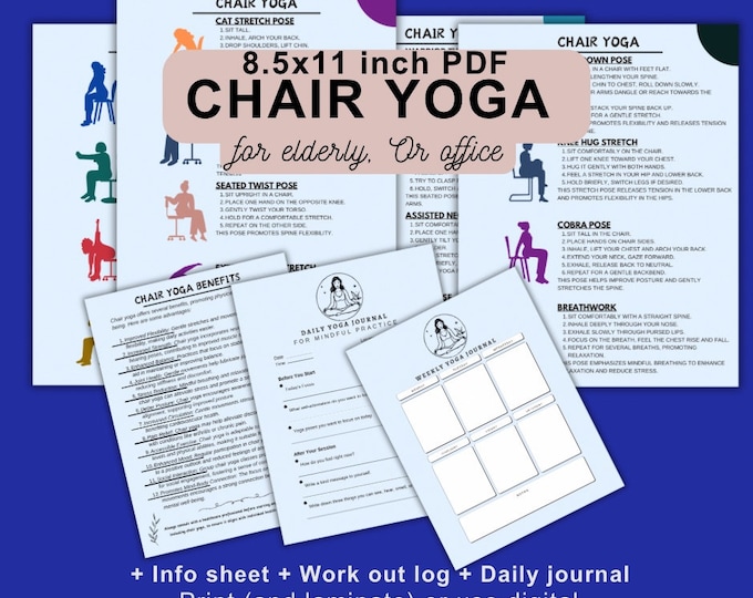 Chair Yoga Guide for Seniors, Exercise for Elderly, Physical Therapy ...