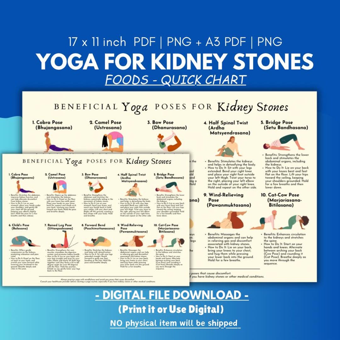 Yoga for Kidney Stones Poses: Quick Chart (digital Download) - Etsy