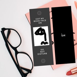 Minimalist Bookmarks Printable Face Art Bookmark Book Lover - Etsy