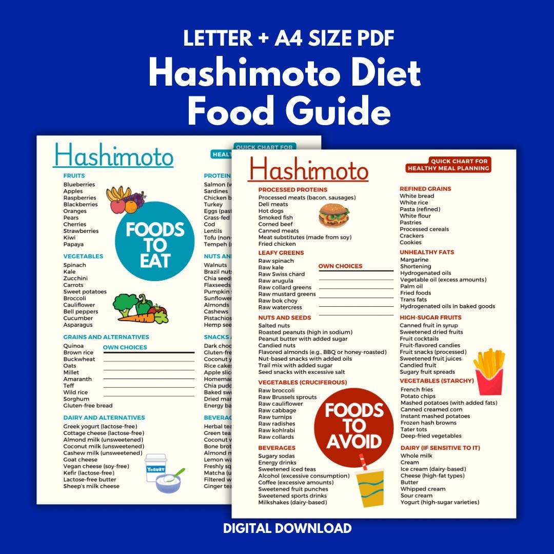 Hashimoto Diet Food List for Thyroid Diet Meal Plan, Thyroiditis Health ...