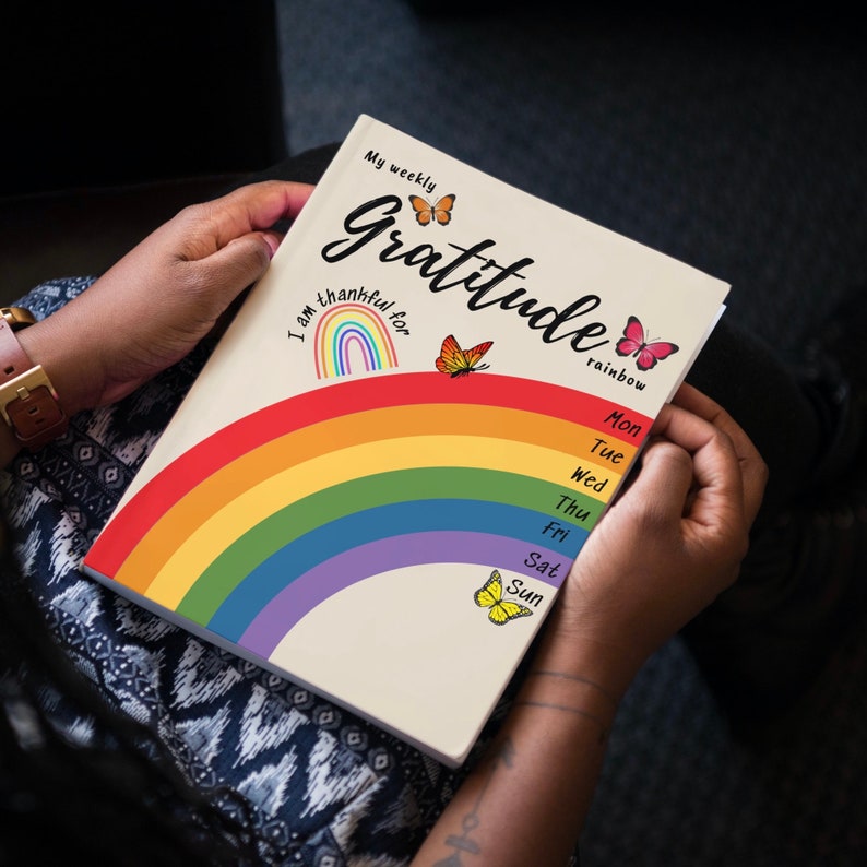 Weekly Gratitude Journal Rainbow Chart Gratitude Journal - Etsy