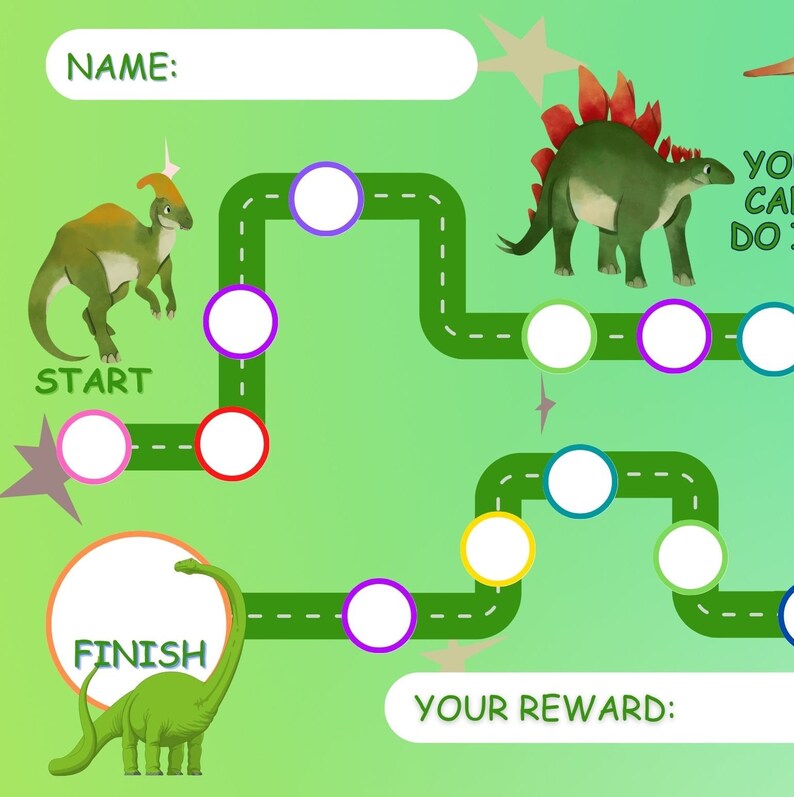 Printable Kids Reward Chart, Dinosaurs Daily Chore Charts, Kids Routine ...