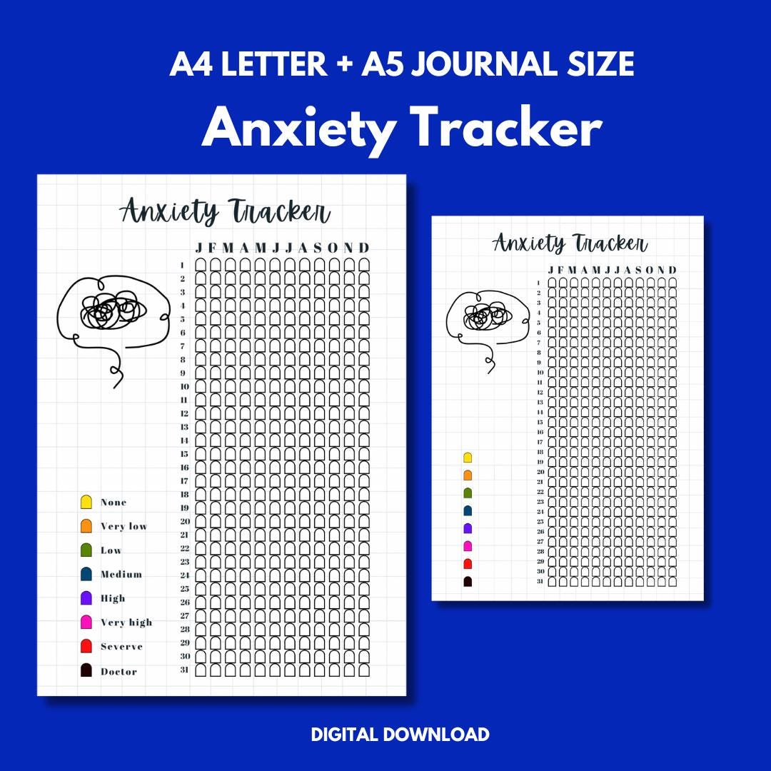 Anxiety Tracker Printable Journal Page, Anxiety Log, Habit Tracker ...