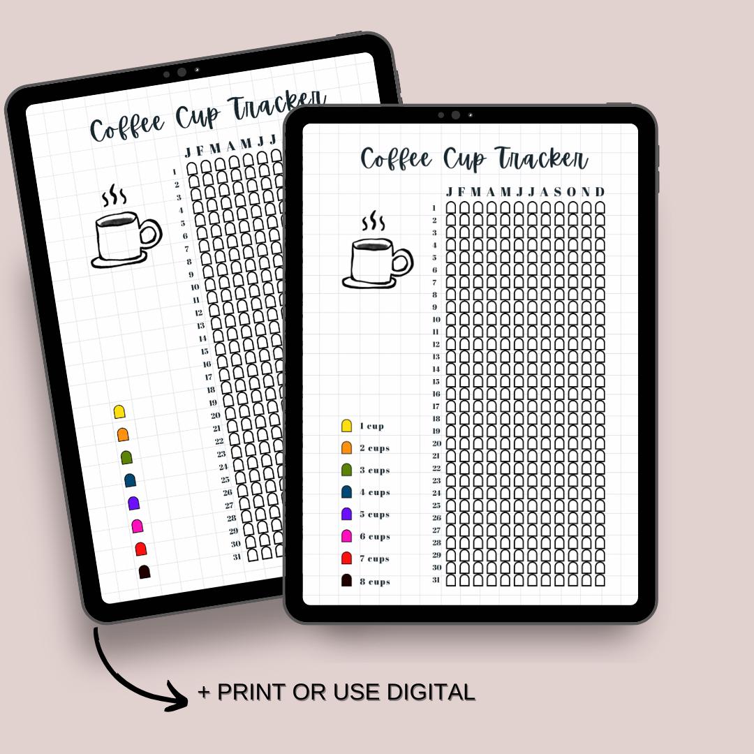 Coffee Cup Tracker: Printable Habit Journal (digital Download) - Etsy