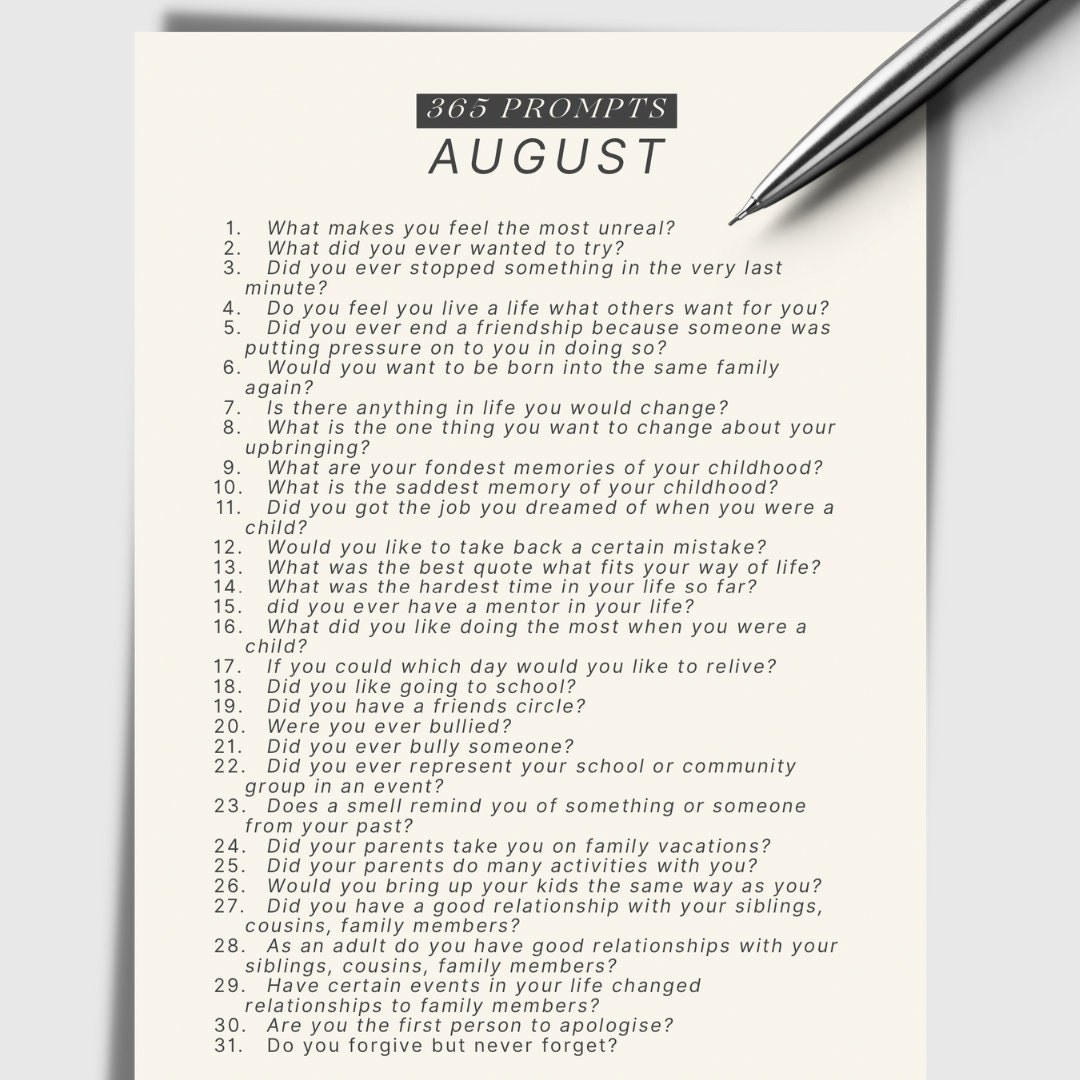 365 Self Awareness Prompts Journal, Writing Prompts, Deep Thought ...