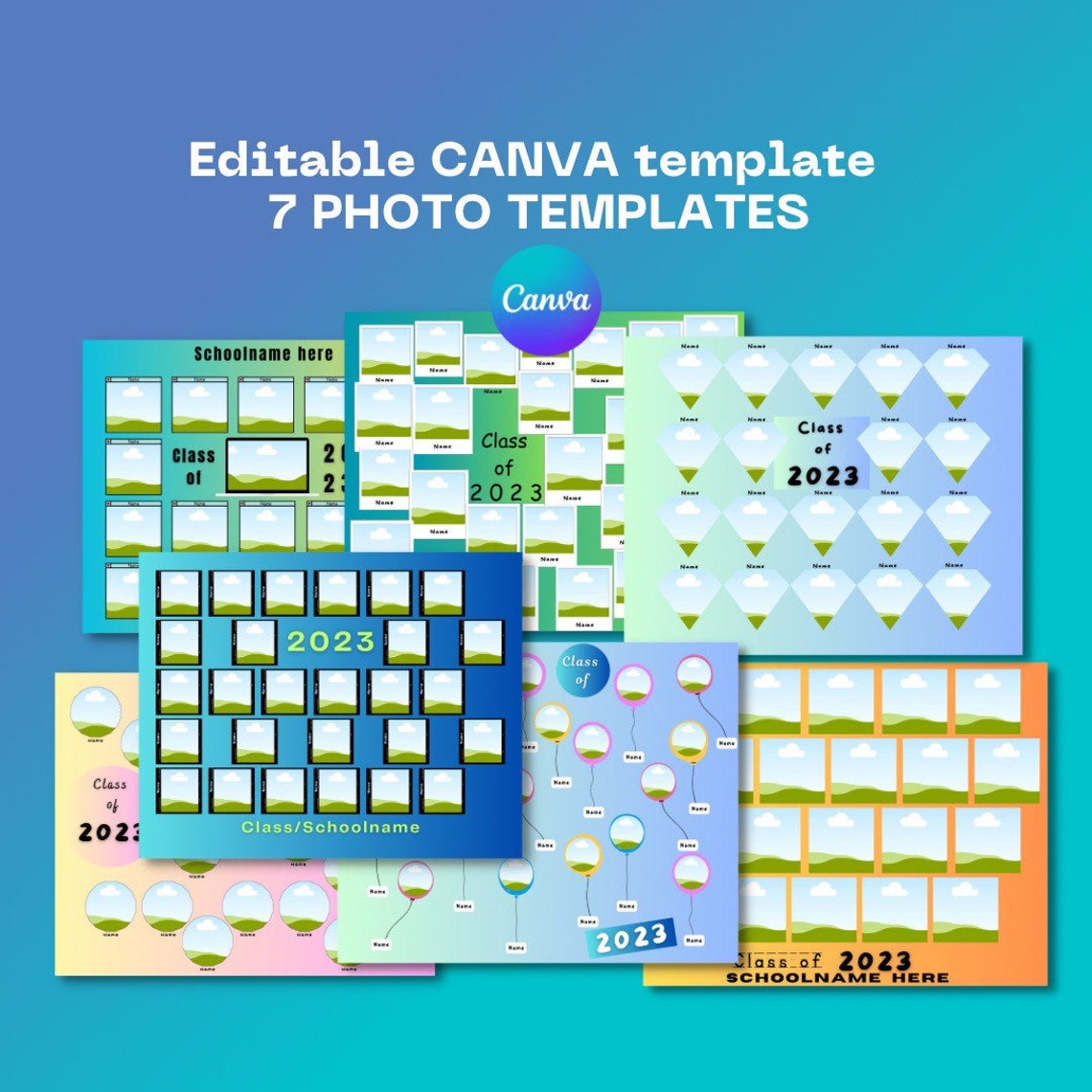 School Composite Template 8 X 10, Photo Collage Canva Template ...