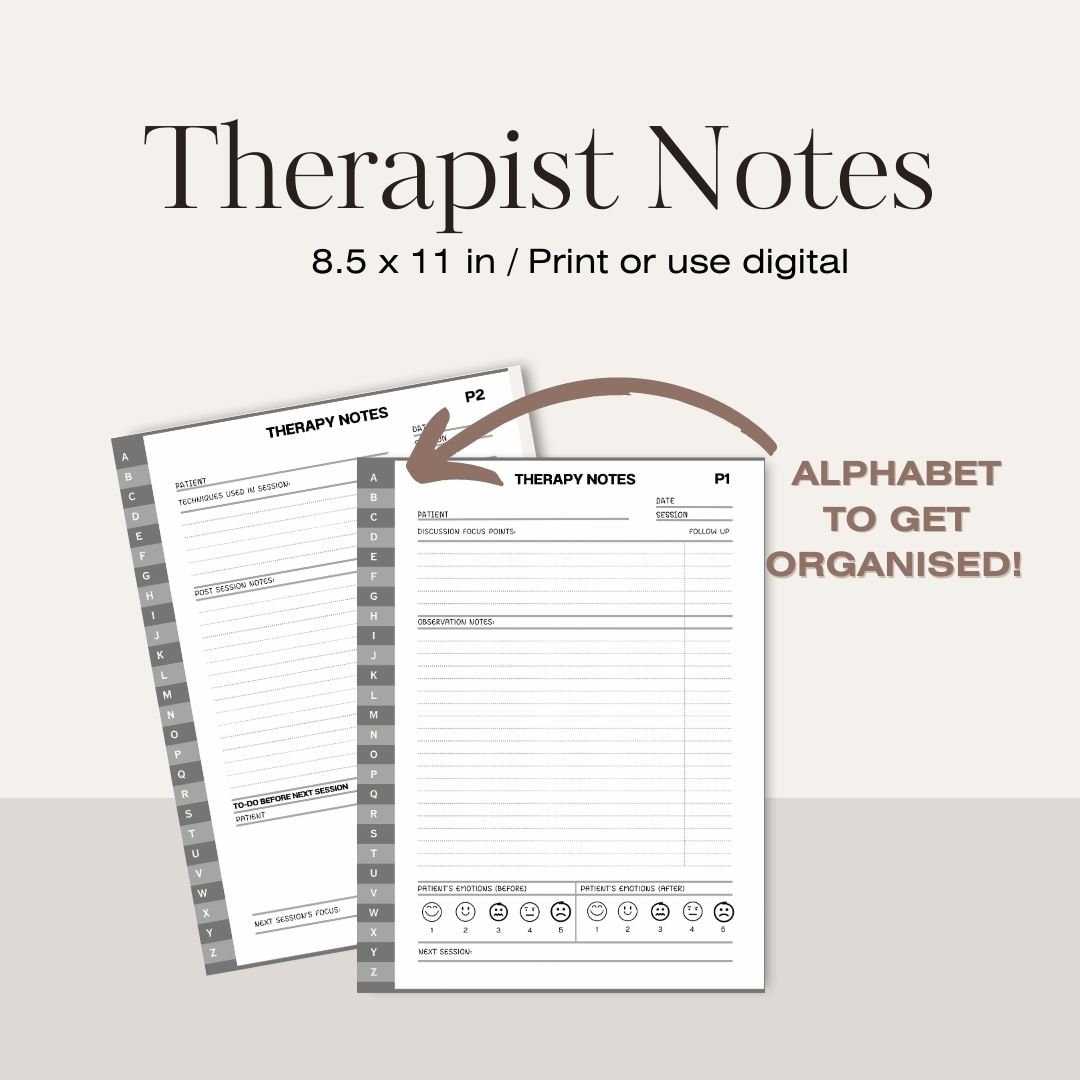 Therapist Note Sheets, Therapist Worksheet, Therapist Note Template ...