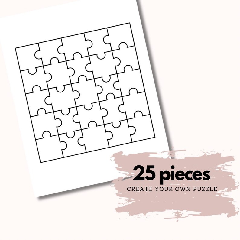 DIY Puzzle Worksheet: Custom Printable Jigsaw Design (PDF) - Etsy