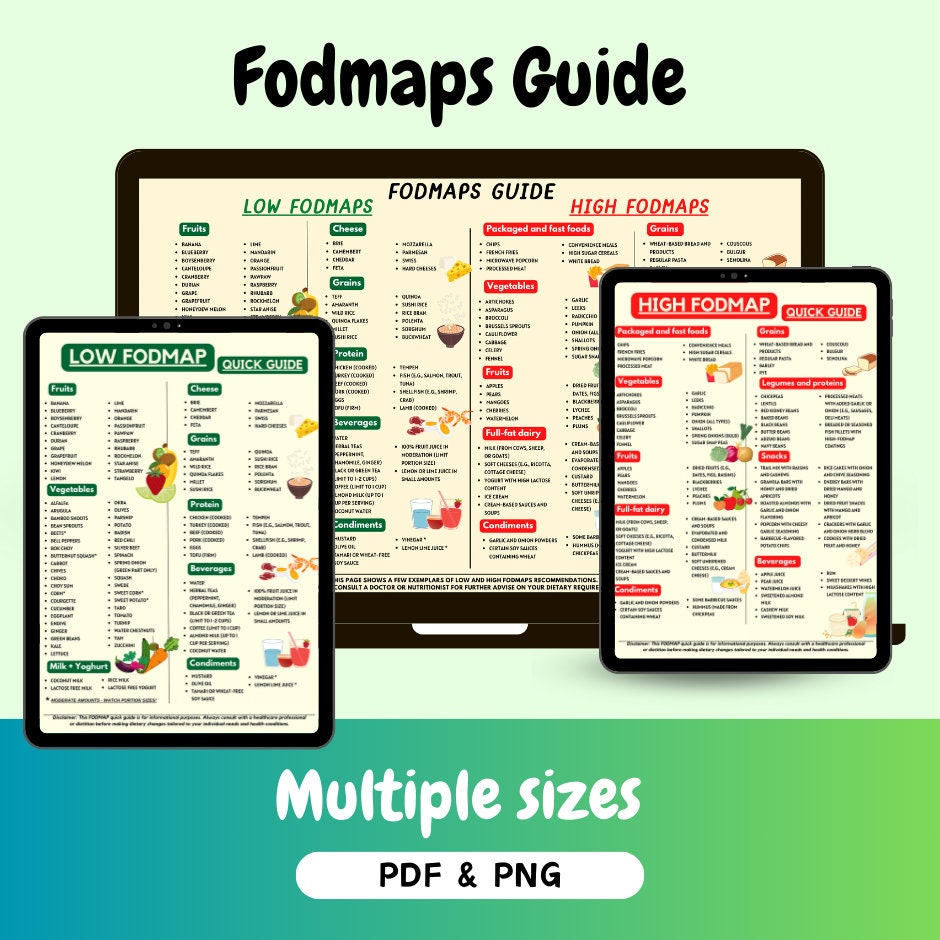 Fodmap IBS Food List and Low Fodmap Treats, Food Chart Nutrition Guide ...