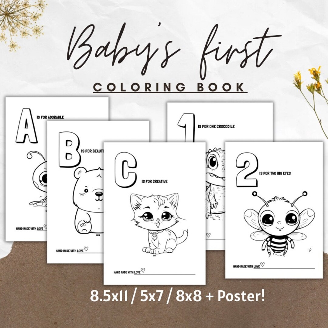 Animal Alphabet Baby Shower Coloring Book: Keepsake Activity (PDF ...