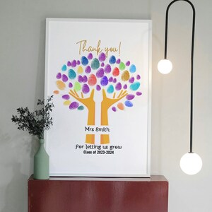 Editable Fingerprint Tree Teacher Appreciation Gift Ideas, Thumbprint ...