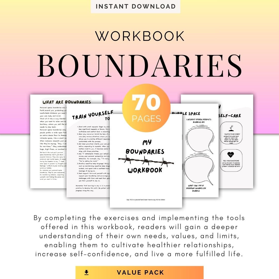 Boundaries Workbook, DBT Bundle, Boundaries Worksheets, Therapy Office ...