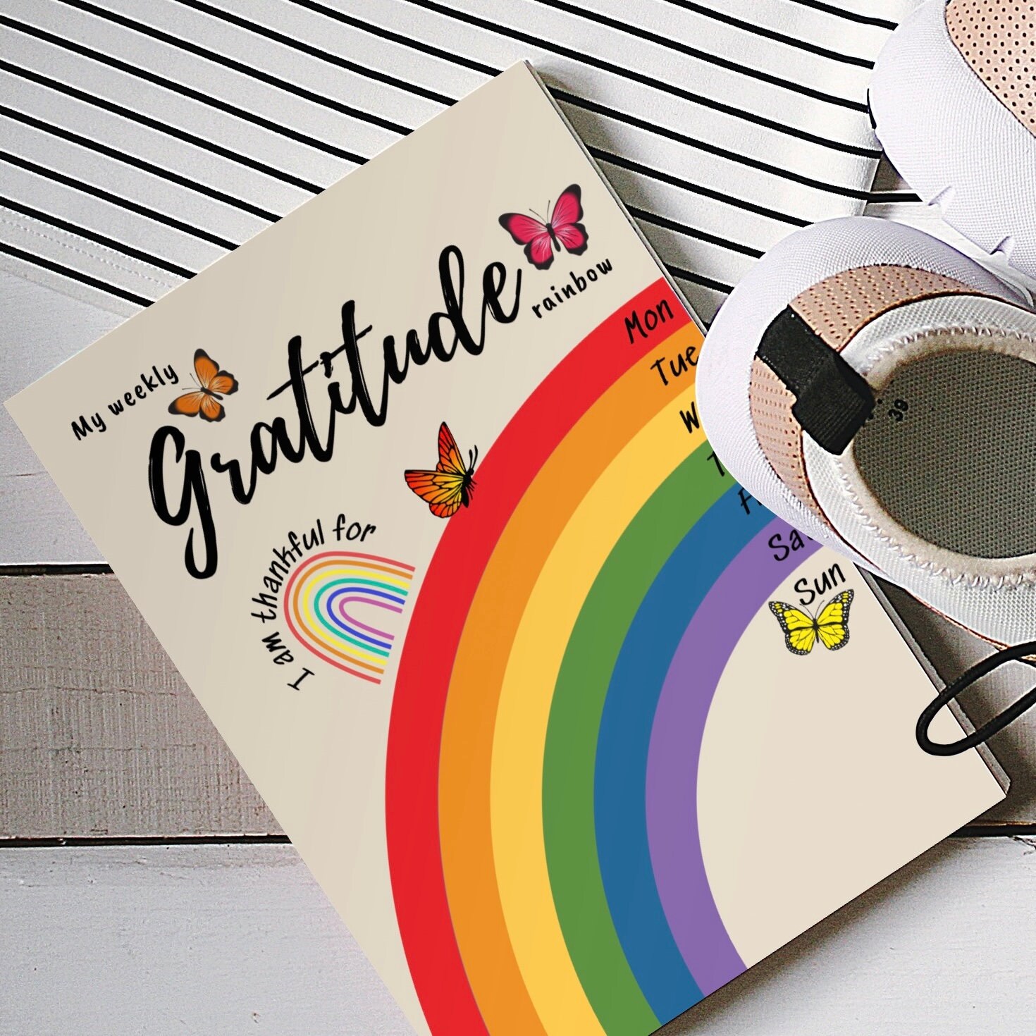 Weekly Gratitude Journal Rainbow Chart, Gratitude Journal Kids ...