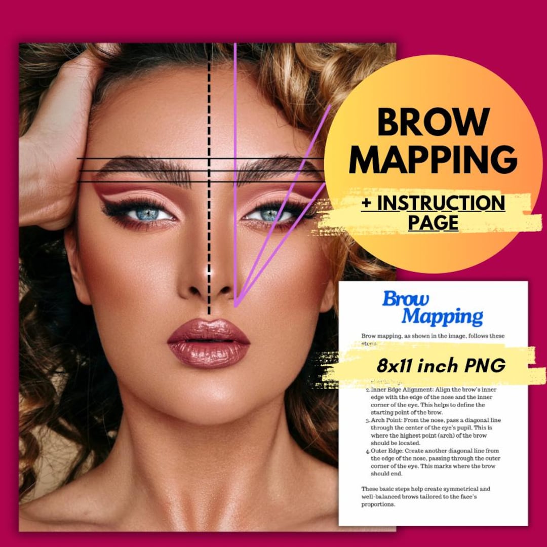 Brow Mapping Guide, Eye Brow Shape Print, Brow Technician, Brows Expert ...