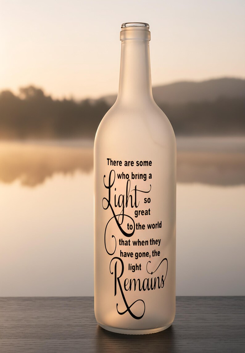 Memorial Bottle With Cork & LED Lights, Wine Bottle, Memory Bottle ...