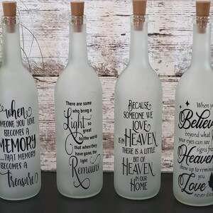 Memorial Bottle With Cork & LED Lights, Wine Bottle, Memory Bottle ...