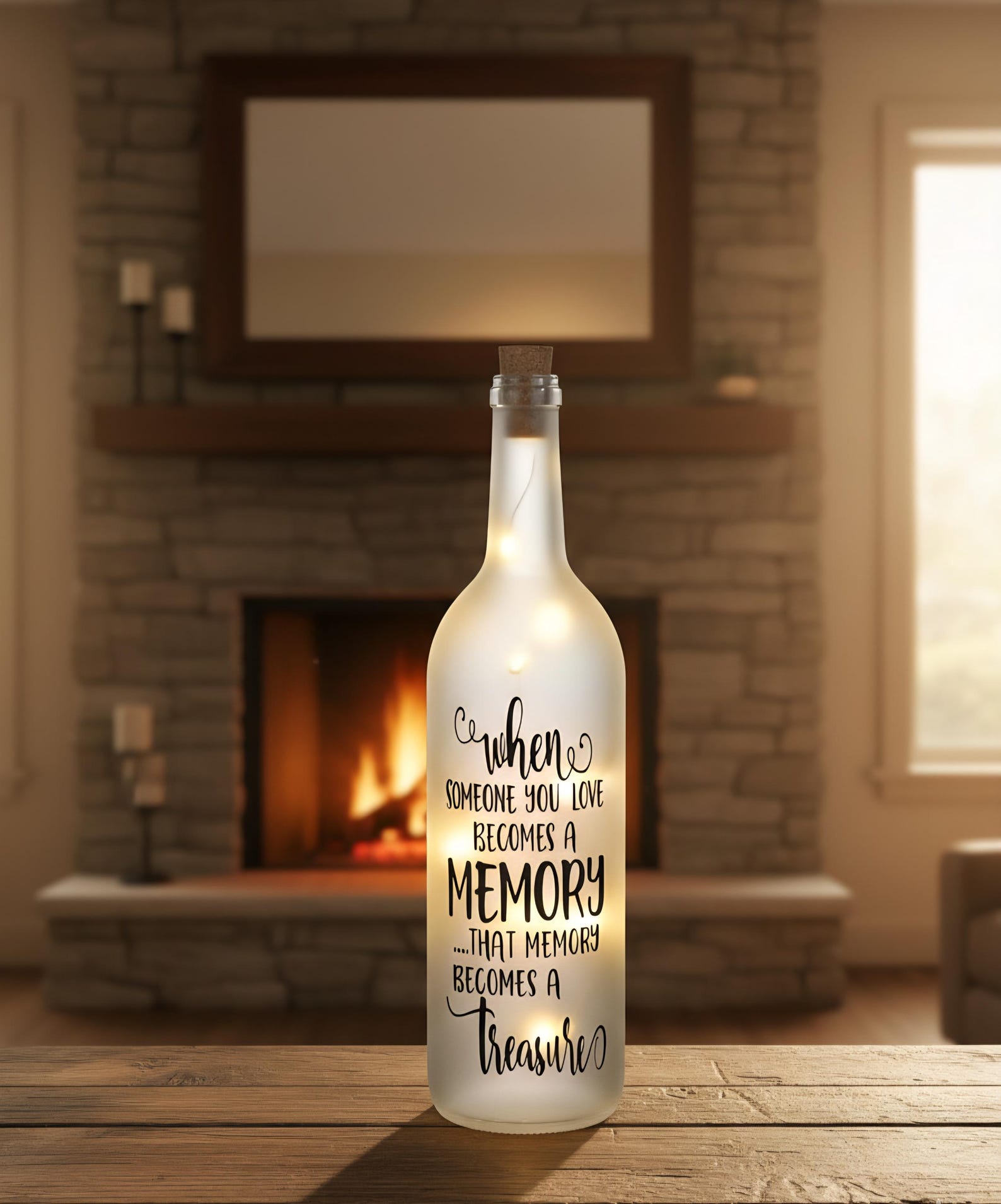 Lighted Memory Bottle: Handmade Spiritual Keepsake - Etsy